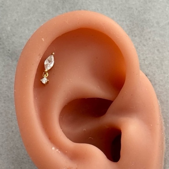 Modest Lu | Jewelry | Gold Tear Drop Bella Crystal Dangle Cartilage ...